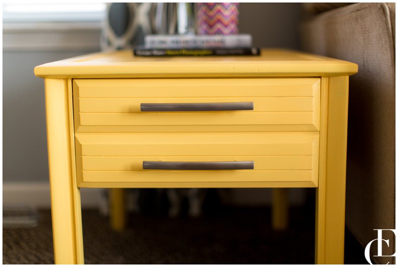 A Pop of Yellow (Living Room End Table DIY)